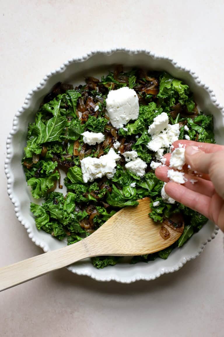 Delicious Savory Crustless Kale Pie with Chickpea Flour – Roots and ...