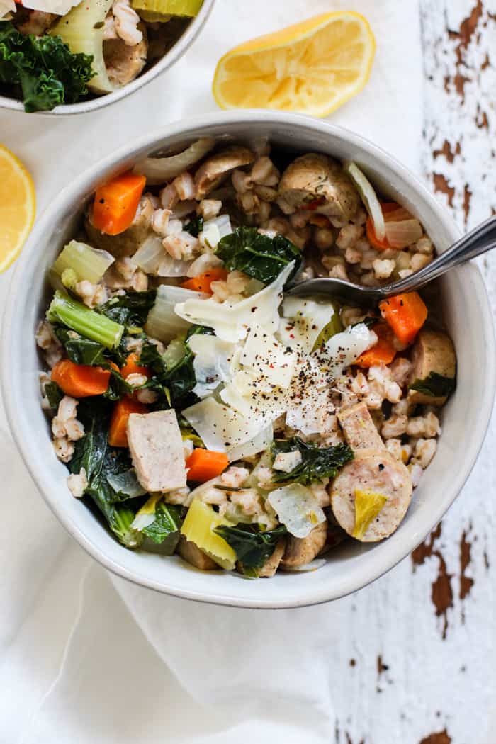 Chicken Sausage Soup with Farro – Roots and Radishes