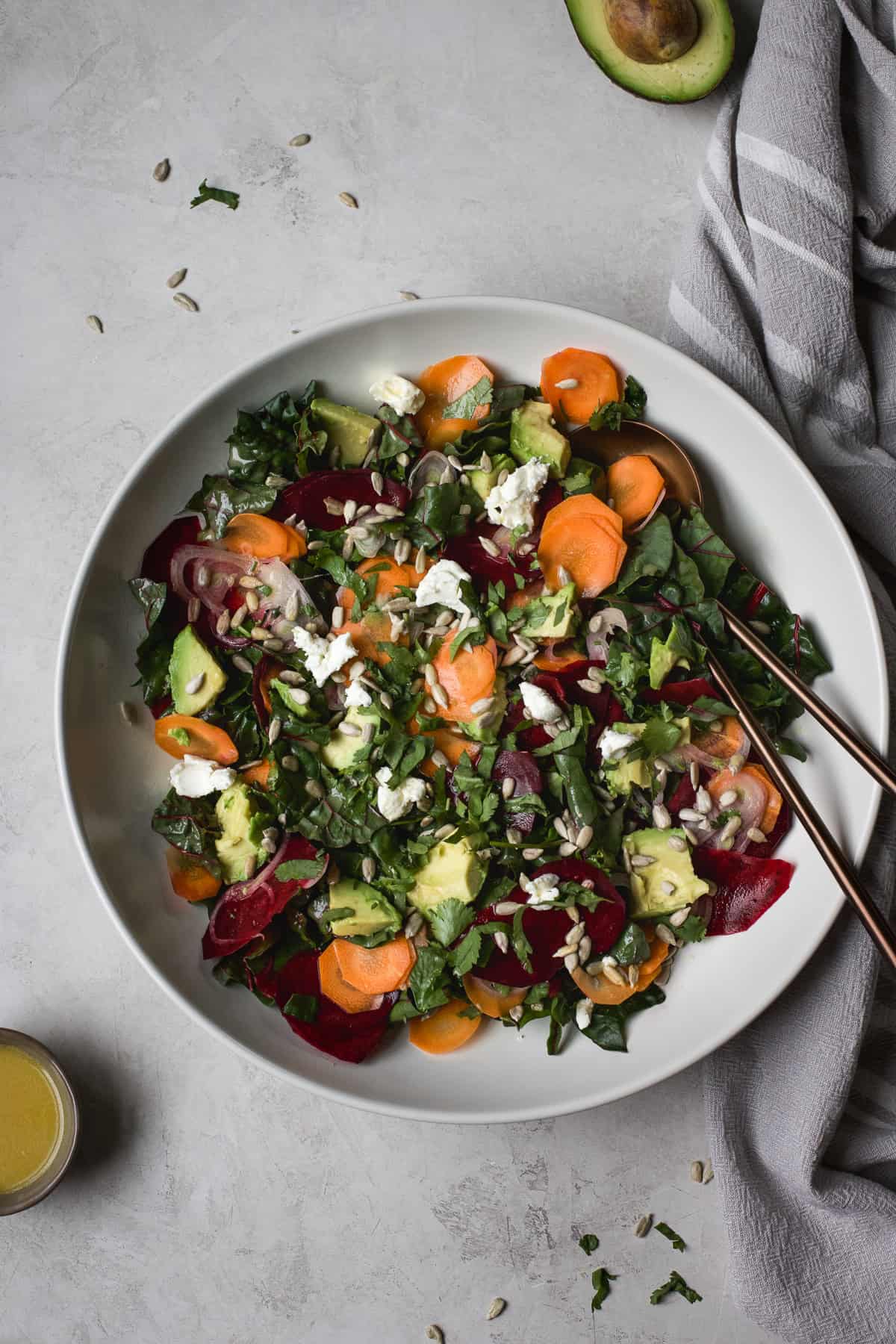 Simple Citrusy Greens Salad with Beets and Carrots – Roots and Radishes